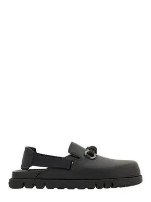 FERRAGAMO Gancini Buckle Mule - Black