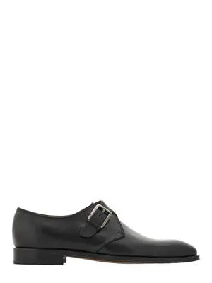 FERRAGAMO Single Monk Shoe - Black