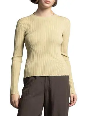 WEEKEND LOS ANGELES Eleanor Rib Crewneck Sweater - Beechnut