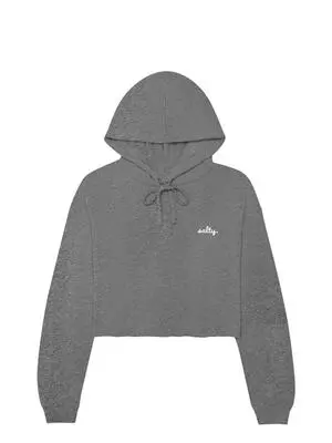DALIX Salty Fleece Cropped Hoodie - Deep Heather