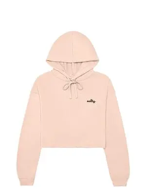 DALIX Salty Fleece Cropped Hoodie - Peach