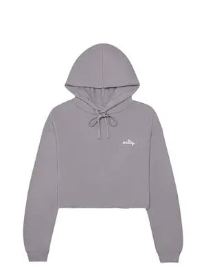 DALIX Salty Fleece Cropped Hoodie - Storm Gray