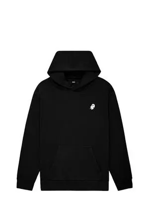 DALIX Ghost Midweight Fleece Relaxed Fit Hooded Sweatshirt - Black