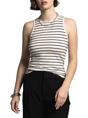 WEEKEND LOS ANGELES Eliana Tank - Black White Riviera Stripe