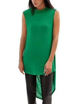 MARCELLA Ines Drape Sleeveless High-low Tunic Top - Spring Green