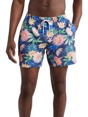 CHUBBIES Floral 5.5-inch Swim Trunks - Navy