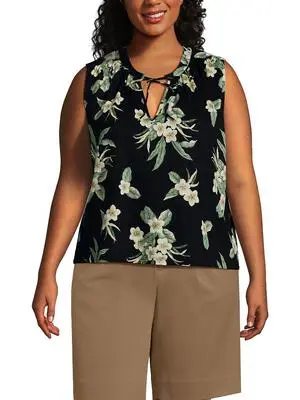 LANDS' END Linen Blend Swing Tank Top