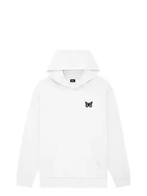 DALIX Butterfly Relaxed Fit Fleece Hooded Sweatshirt - White