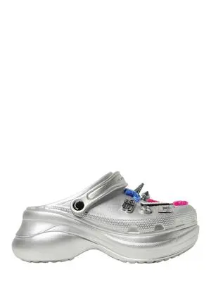 Balenciaga Platform Clogs - Silver