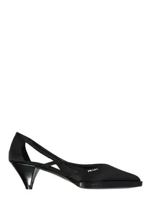Prada 55mm Cut-out Satin Pumps - Black