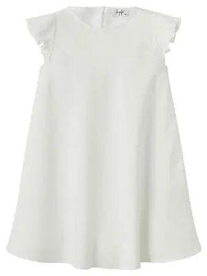 IL GUFO Linen Ruffle Dress - White