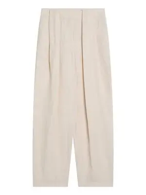 Stella McCartney Wide Leg Linen Blend Pants - White