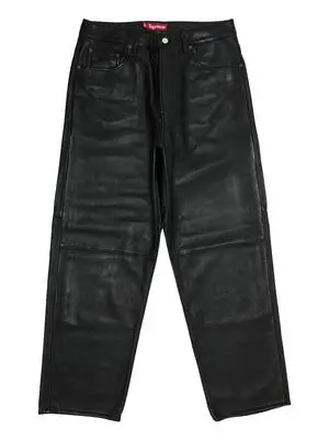 Supreme Leather Baggy 5-pocket Jean - Black