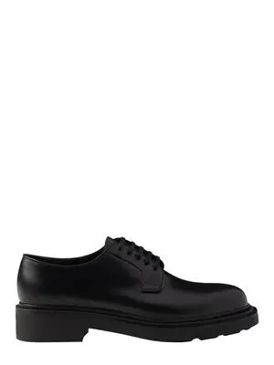 Prada Brushed Leather Derby - Black