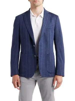 EMANUEL BERG Virgin Wool Blend Sport Coat - Dark Blue