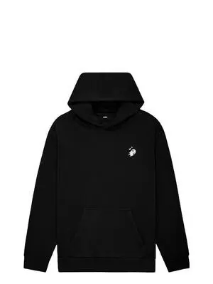 DALIX Heartly Ghost Relaxed Fit Fleece Hoodie - Black