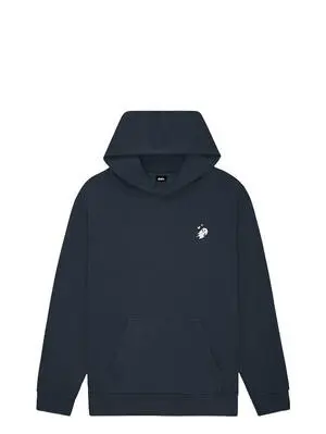 DALIX Heartly Ghost Relaxed Fit Fleece Hoodie - Navy Blue