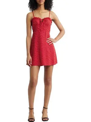 Princess Polly Love Birds Print Sleeveless Mini Dress - Red