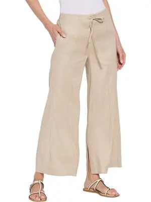 Lyssé Nixie Drawstring Blend Wide Leg Pants - Linen