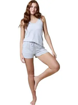 SOFTIES Dream Jersey Tank Top With Shorts Set - Heather Grey