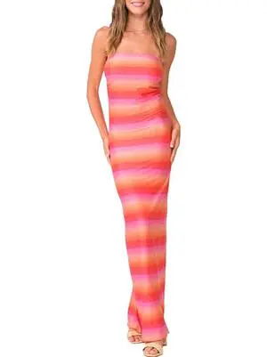 PQ Sofia Stripe Tube Maxi Dress - Sunset Glow