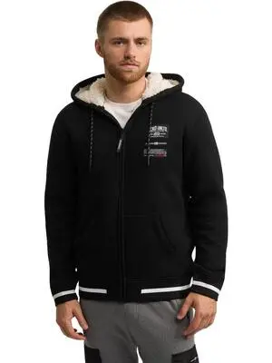 ECKO UNLTD. Faux Shearling Hoodie - Black