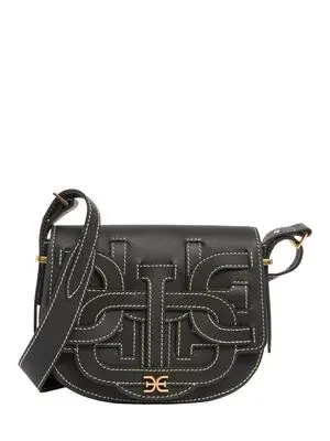 Sam Edelman Sam Edelman Small Bay Leather Saddle Crossbody Bag Black