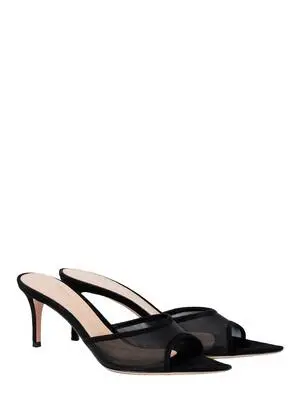 GIANVITO ROSSI 70 Organza Mules - Black