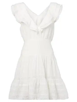 Poupette St Barth Della Striped Cotton Minidress - White