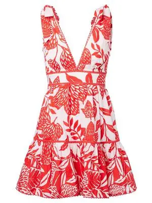 Poupette St Barth Cara Cotton Mini Dress - Red