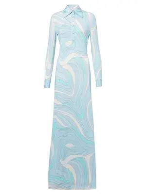 Emilio Pucci Marmo Shirt Dress - Blue