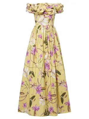 Agua Bendita Espliego Floral Cotton Poplin Maxi Dress - Multicoloured