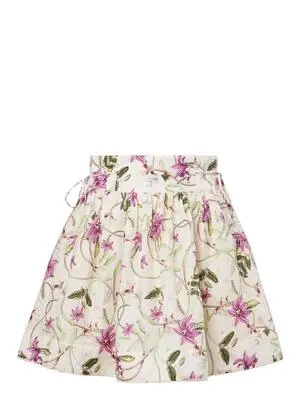 Agua Bendita Floral Linen Shorts - Multicoloured