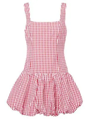 Faithfull The Brand Charlene Gingham Cotton Poplin Minidress - Red