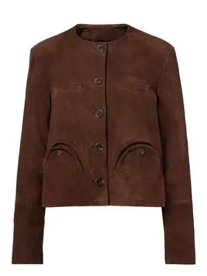 BLAZÉ MILANO Gliss Bolero Suede Jacket - Brown
