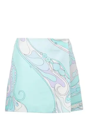 EMILIO PUCCI Orchidee Silk Twill Miniskirt
