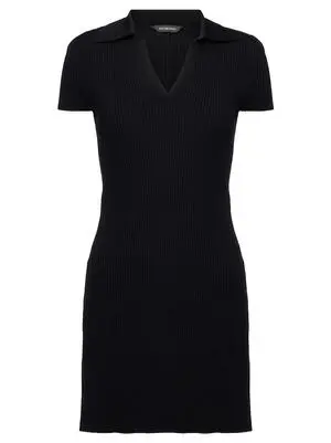 Balenciaga Wool-blend Polo Dress - Black