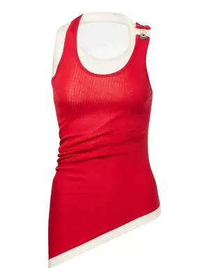 Jean Paul Gaultier Laye Cotton Jersey Tank Top - Red