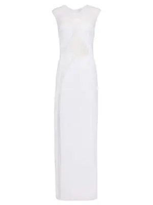 Alaïa Mesh-trimmed Maxi Dress - White