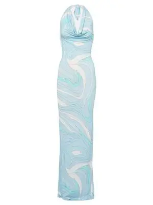 EMILIO PUCCI Marmo Halterneck Maxi Dress