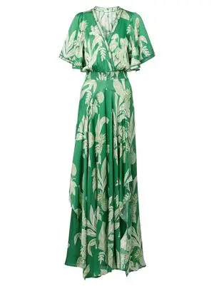 Poupette St Barth Mabelle Satin Maxi Dress - Green