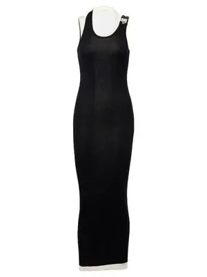 JEAN PAUL GAULTIER Layered Cotton Jersey Maxi Dress - Black