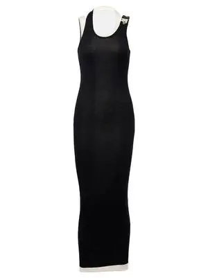 JEAN PAUL GAULTIER Layered Cotton Jersey Maxi Dress - Black