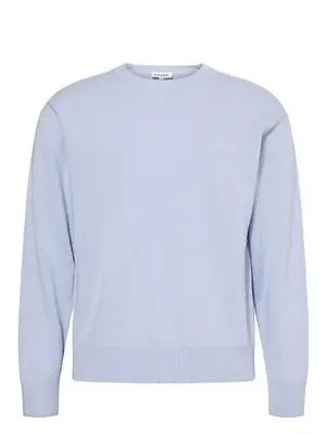 FRAME Ribbed Crewneck Cashmere Jumper - Baby Blue