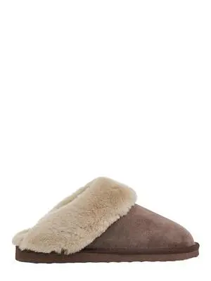Whistles Emilia Cuff Sheepskin Slippers - Taupe