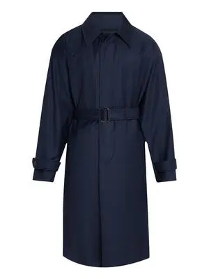 Emporio Armani Belted Trench Coat - Blue