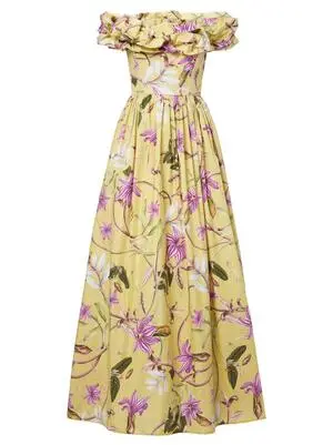 Agua Bendita Espliego Floral Cotton Poplin Maxi Dress - Multicoloured