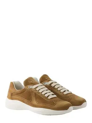 Prada America's Cup Suede Sneakers - Cinnamon