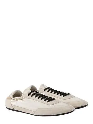 Prada Re-Nylon And Suede Elasticized Sneakers Neutral