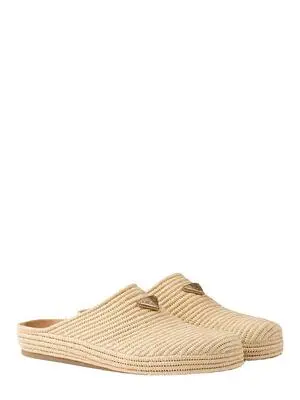 Prada Raffia Mules - Neutral